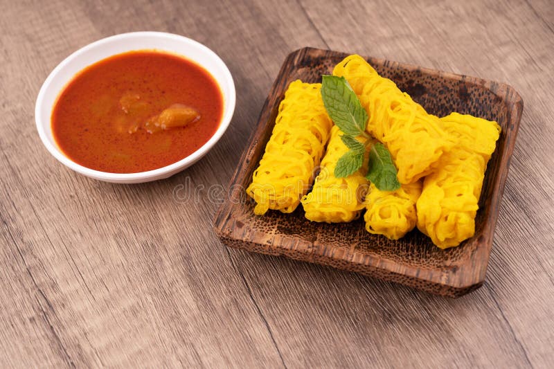 Roti Jala or Net Bread and Curry Sauce Stock Photo - Image of jala ...
