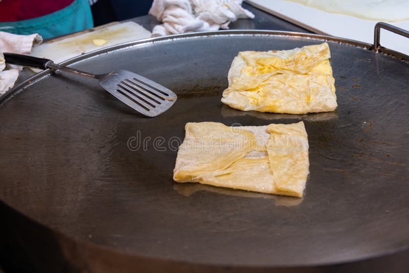 Roti Making, Roti is Fried on the Pan Stock Photo - Image of breakfast ...
