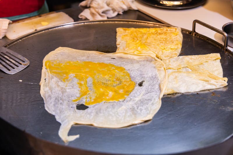 Roti Making, Roti is Fried on the Pan Stock Image - Image of gourmet ...