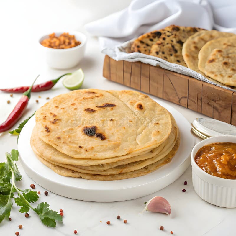 Roti Paratha isolated stock illustration. Illustration of grain - 373411613