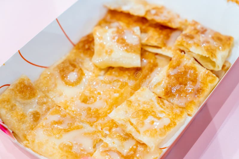Roti with Sweetened Condensed Milk Stock Photo - Image of condensed ...
