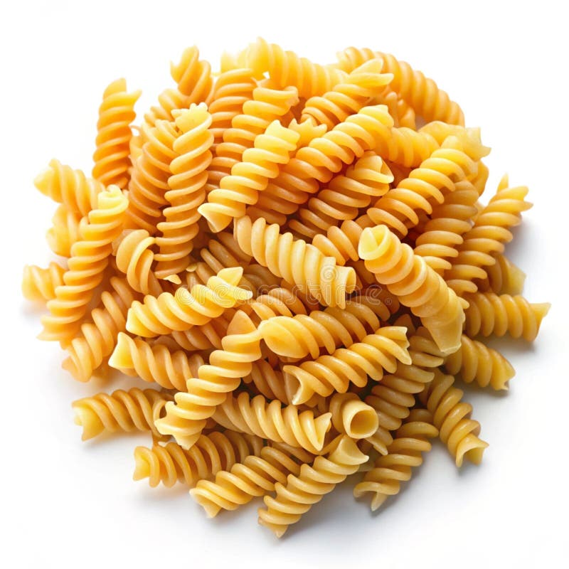 Rotini Pasta Isolated on White Background Stock Illustration ...