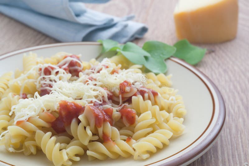 Rotini Pasta. with Tomato and Cheese Stock Image - Image of homemade ...