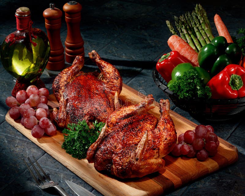 Rotisserie Chicken stock photo. Image of vegetables, kitchen - 9012484