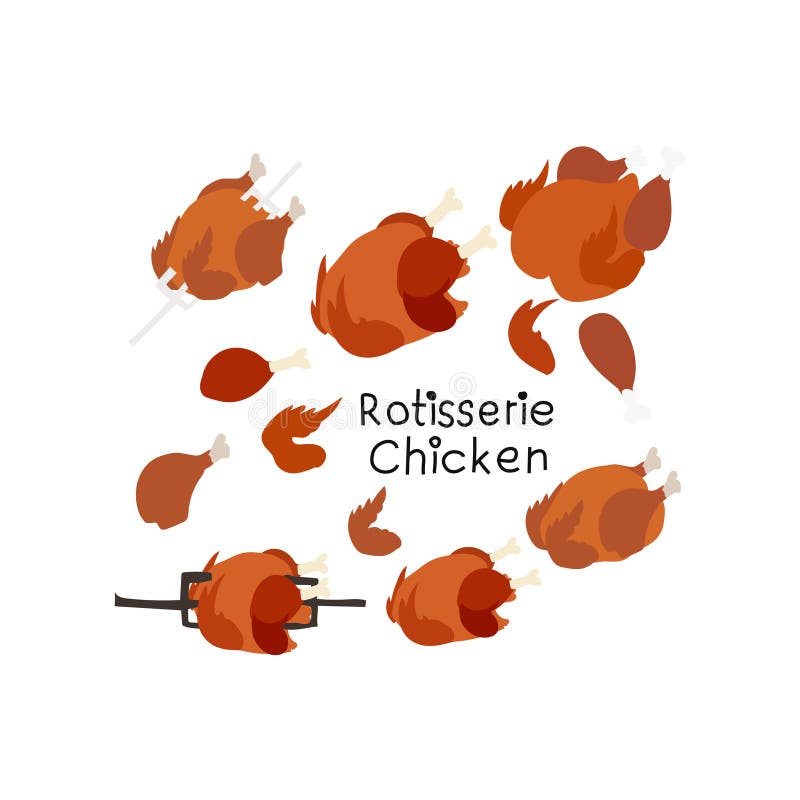 Rotisserie Chicken Free Vector Illustration Stock Vector - Illustration ...