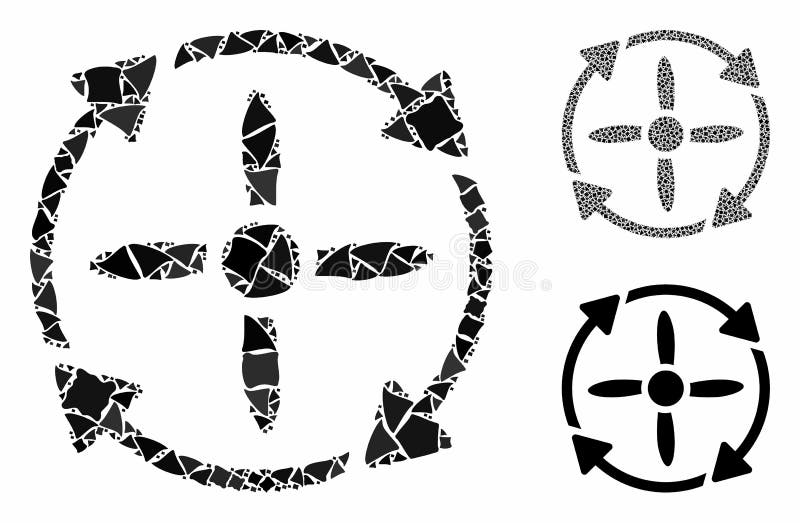 Rotor Mosaic Icon of Tuberous Pieces Stock Illustration - Illustration ...