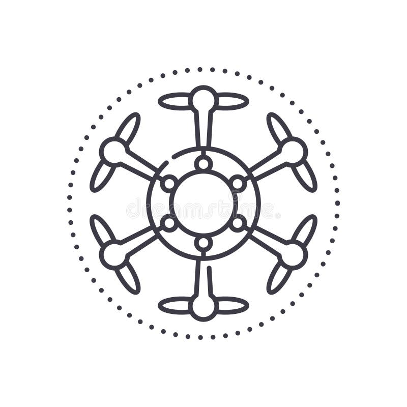 Rotor Drone Icon, Linear Isolated Illustration, Thin Line Vector, Web ...