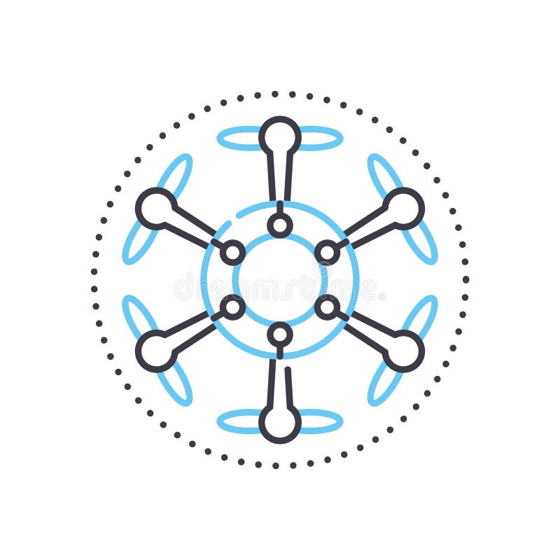 Rotor Drone Line Icon, Outline Symbol, Vector Illustration, Concept ... Rotor Drone Line Icon, Outline Symbol, Vector Illustration, Concept ...