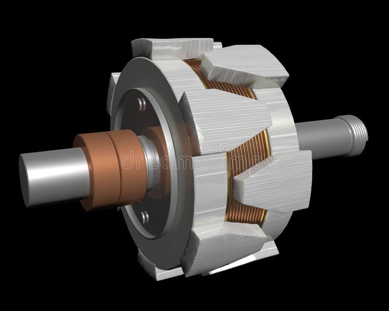 Rotor for Alternator 3d Illustration Stock Illustration - Illustration ...