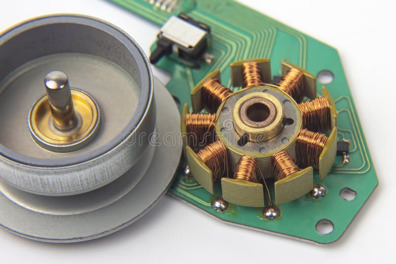 Rotor of a Small Electric Motor Close Up. Electrical Engineering ...