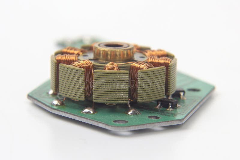 Rotor of a Small Electric Motor Close Up. Electrical Engineering ...