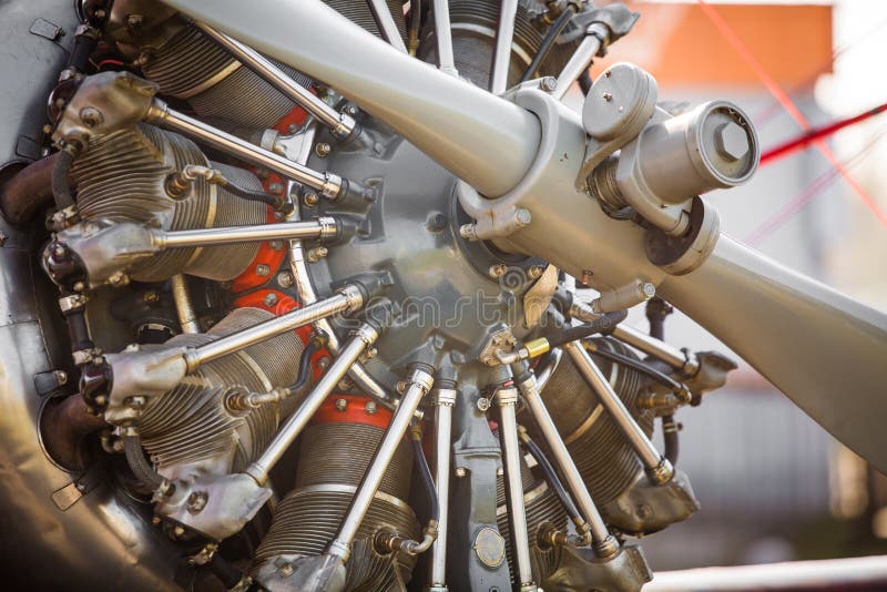 Rotor Plane Engine Close Up with Propeller Stock Image - Image of ...