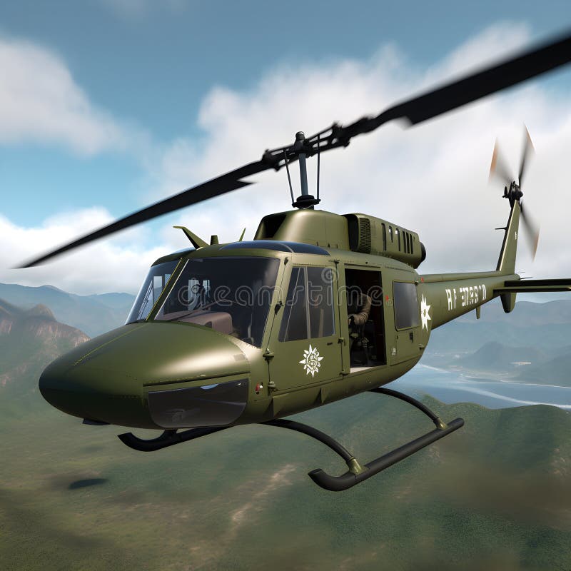 Rotorcraft Majesty, Capturing the Beauty of the Uh-1 Helicopter Stock ...