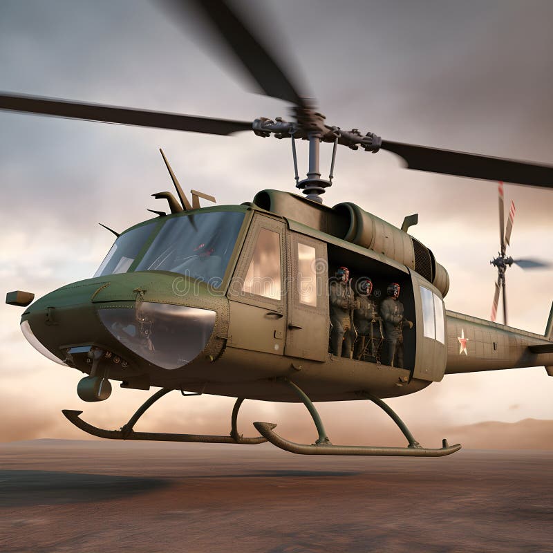 Rotorcraft Majesty, Capturing the Beauty of the Uh-1 Helicopter Stock ...