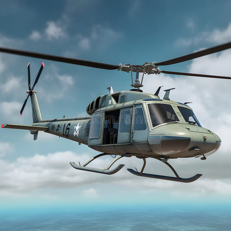 Rotorcraft Majesty, Capturing the Beauty of the Uh-1 Helicopter Stock ...