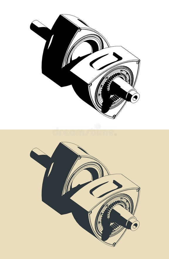 Rotors and Eccentric Shaft of a Rotary Engine Stock Illustration ...