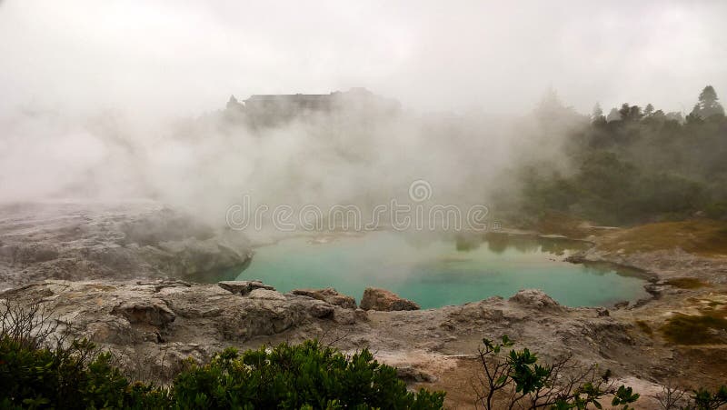 Rotorua, Volcanic and Boiling Land Stock Photo - Image of mineral, path ...