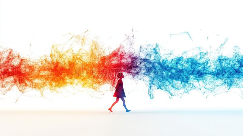 Rotoscope Style Simple Illustration of a Walking Figure Stock ...