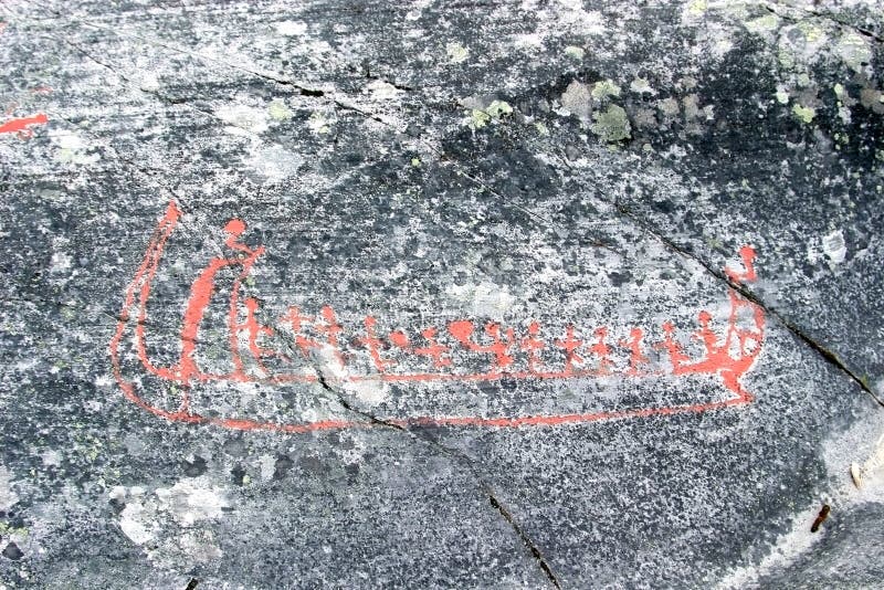 Rotstekening in Alta, Noorwegen Stock Afbeelding - Image of geslagen ...