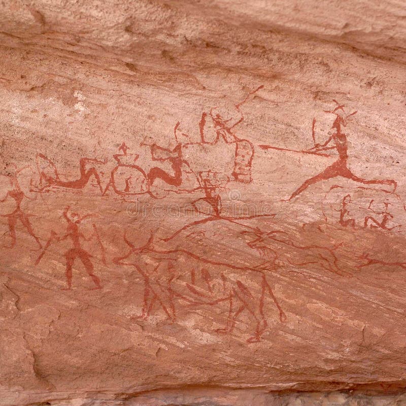 Rotstekeningen in De Sahara Stock Foto - Image of rotstekening ...