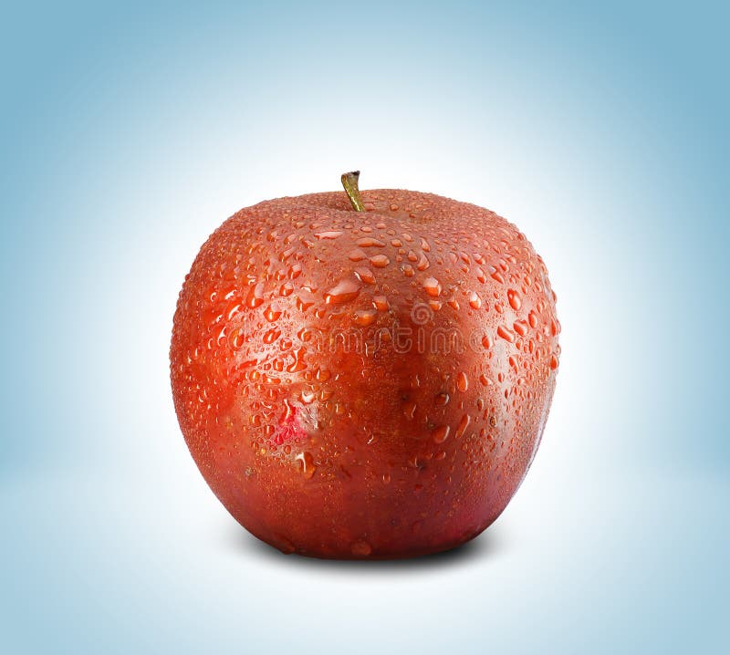 Rotten apple with drops stock illustration. Illustration of blue ...