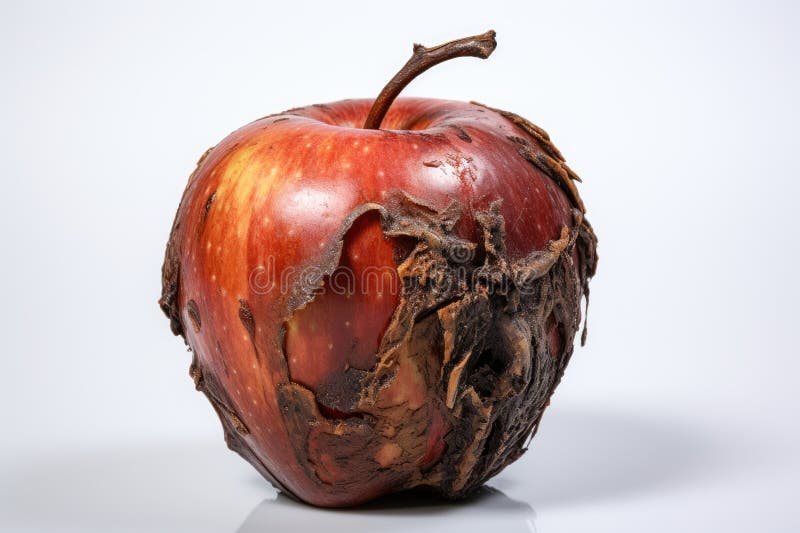 Rotten Apple Illustrates Unhealthy Eating a Close-Up View of Decay and ...