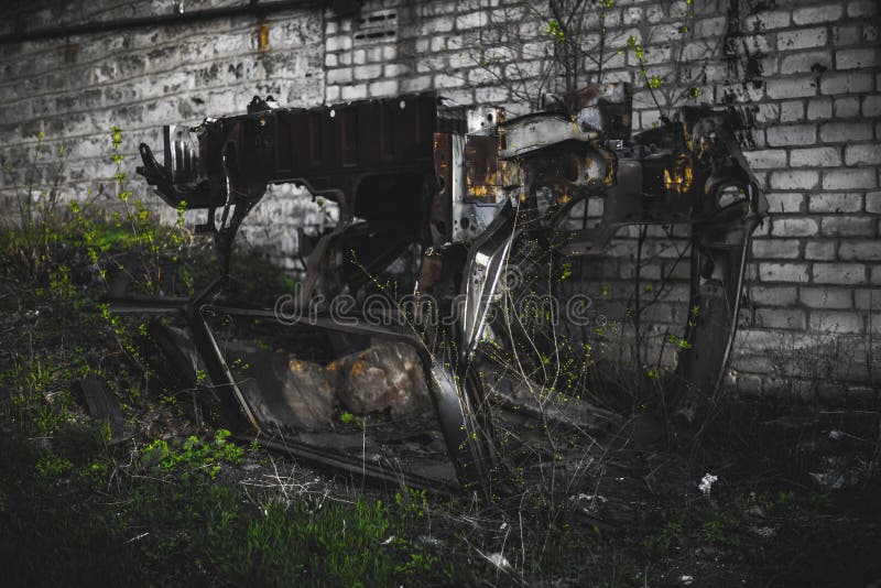 Broken TVs and Machine Parts in a Landfill Stock Photo - Image of ...