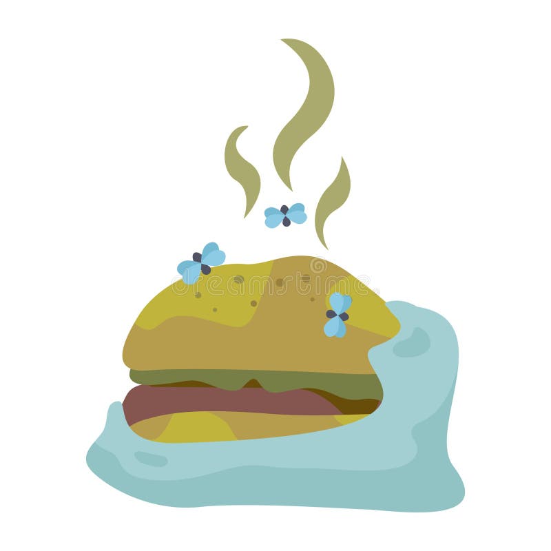 Rotten burger concept stock illustration. Illustration of flat - 368216806