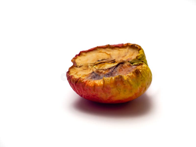 Rotten Dehydrated Apple Half Isolated on White Stock Image - Image of ...