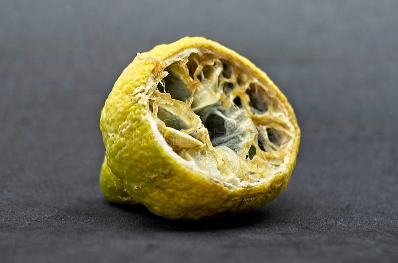 Rotten Half Lemon Over Black Background Stock Image - Image of ripe ...