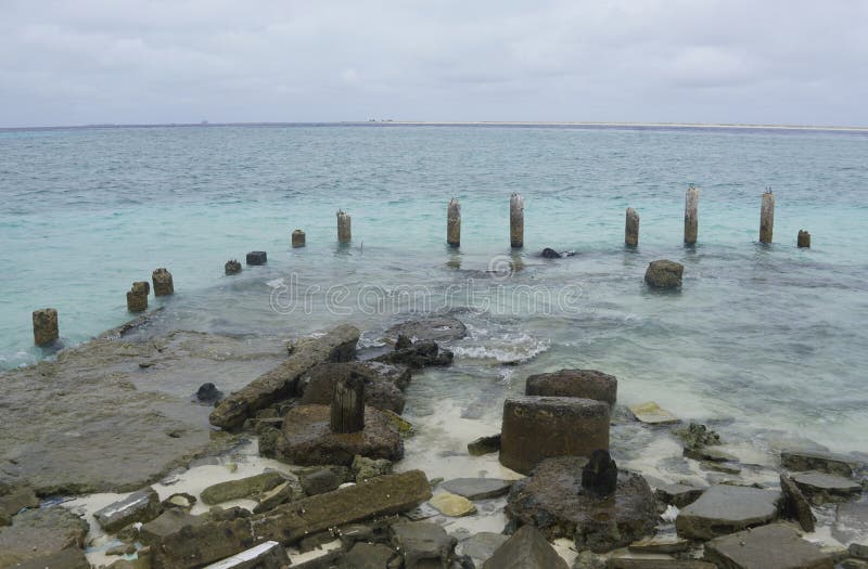 Rotten Jetty on Gulhi Island on the Maledives Stock Photo - Image of ...