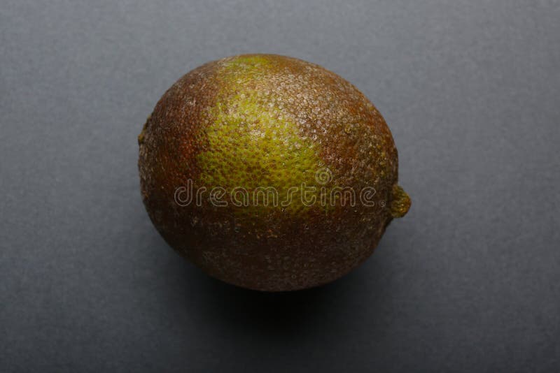 Rotten Lime on Grey Background, Close Up Stock Image - Image of grey ...