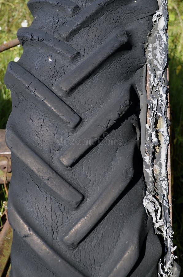 Rotten tractor tire stock photo. Image of tractor, rubber - 49367672