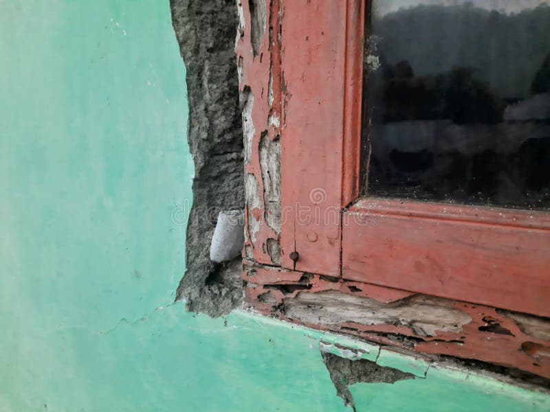 Rotten Windows and Damaged Walls Stock Image - Image of walls, damaged ...