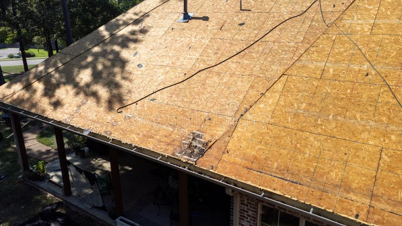 Rotten Wood on Deck Boards Beneath Shingles Stock Image - Image of ...