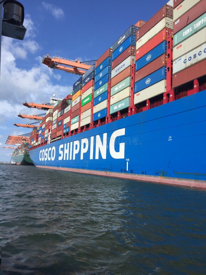 Rotterdam Docks Unloading Containership Netherlands Editorial Image ...