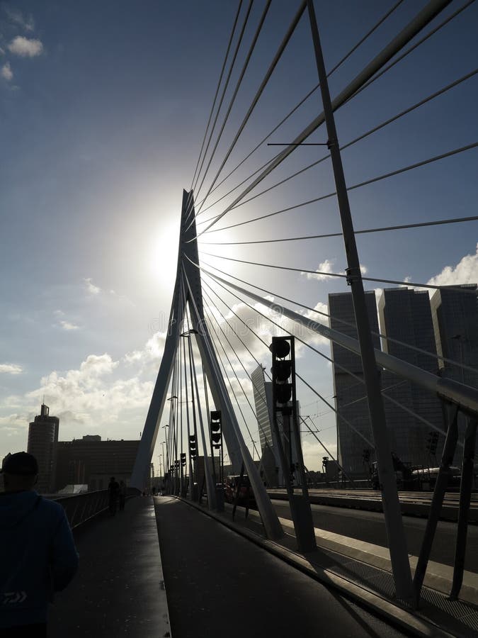 Rotterdam, Erasmus Bridge, Netherlands Editorial Stock Photo - Image of ...