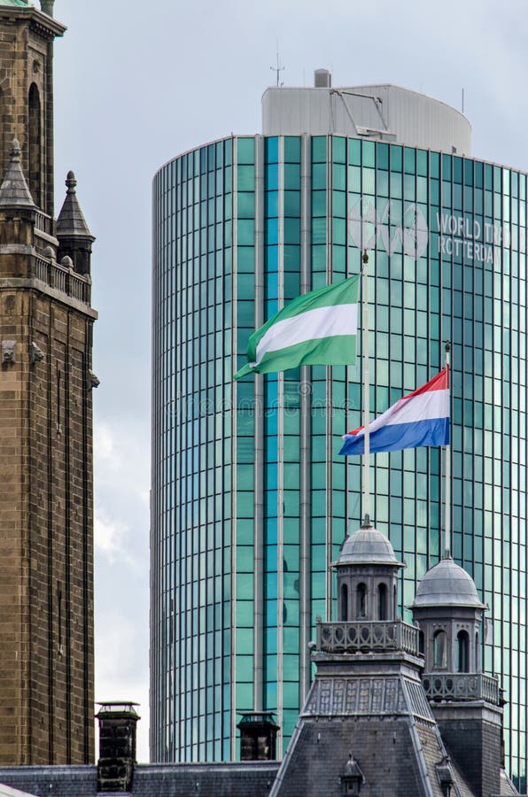 Rotterdam Flags on the City Hall Editorial Image - Image of cityscape ...