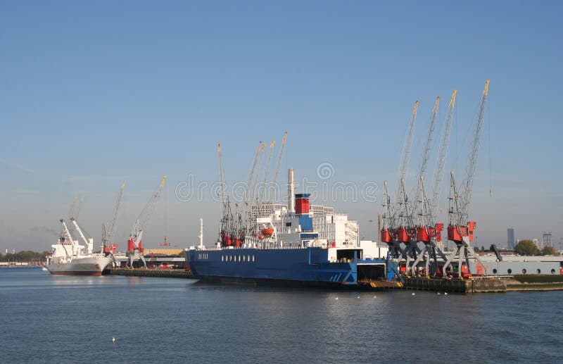 Rotterdam Harbor stock photo. Image of river, ships, view - 3488814