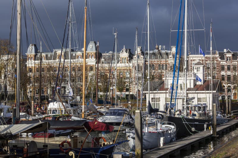 Rotterdam - marina editorial stock photo. Image of mast - 35848983