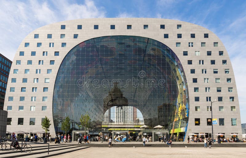 Rotterdam Markthal Day editorial stock image. Image of netherlands ...