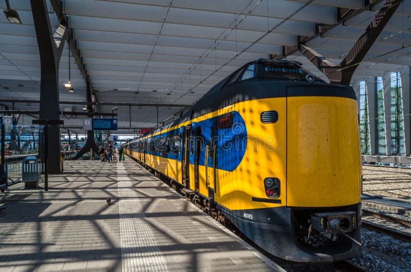 Dutch Train Seen from a Platform of the Rotterdam Centraal Railway ...