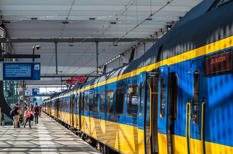 Dutch Train Seen from a Platform of the Rotterdam Centraal Railway ...
