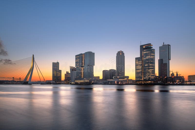 Rotterdam, Netherlands, City Skyline on the River Editorial Stock Photo ...