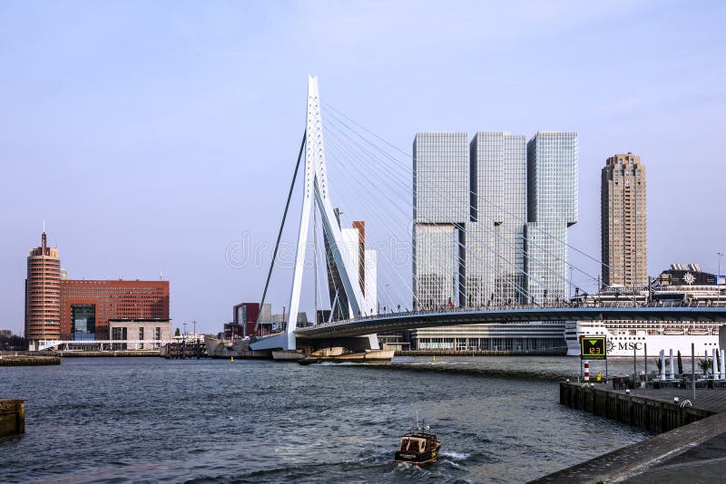 Rotterdam, Netherlands, Seafront Modern Port Buildings Editorial Stock ...