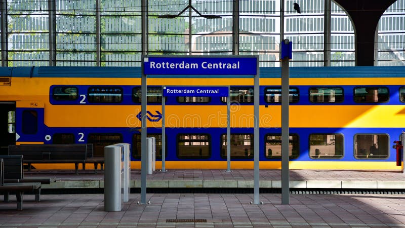 Rotterdam, Netherlands - September 2, 2019: Train at Rotterdam Central ...