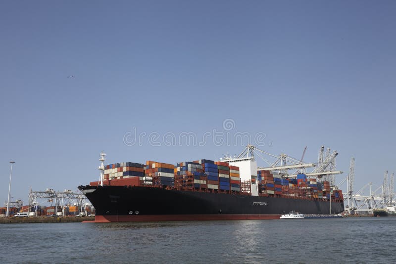 Docked container ship stock image. Image of cranes, antwerp - 1101645