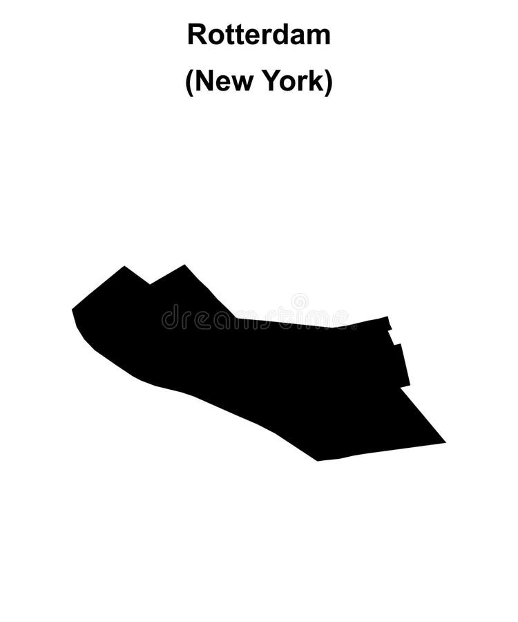 Rotterdam outline map stock vector. Illustration of cartography - 357490216