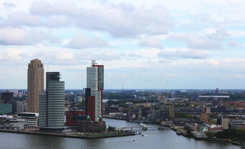 Aerial view of Rotterdam editorial photo. Image of boat - 17033871