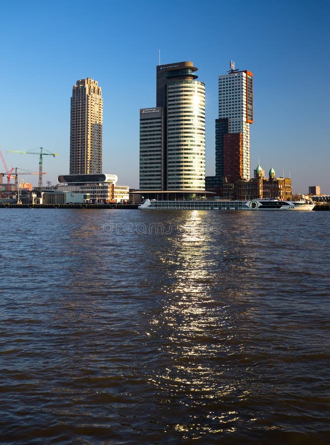 Rotterdam Skyline at Daylight, Vertical View. Editorial Image - Image ...